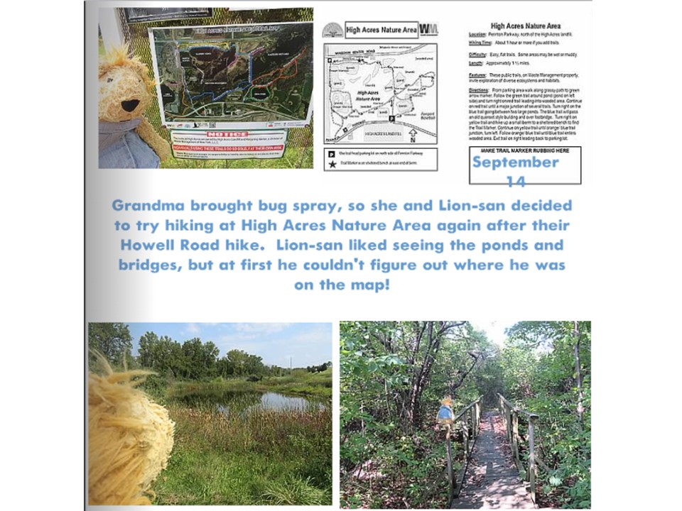 Lion-san Hikes the Perinton Trails – The Further Adventures of Lion-san