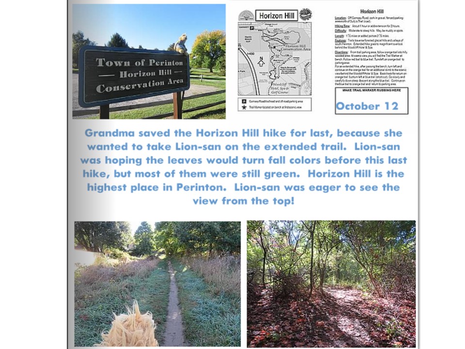 Lion-san Hikes the Perinton Trails – The Further Adventures of Lion-san